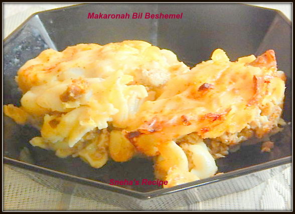Makaronah Bil Beshemel - Baked Bechamel Pasta - Egypt - Sneha's Recipe
