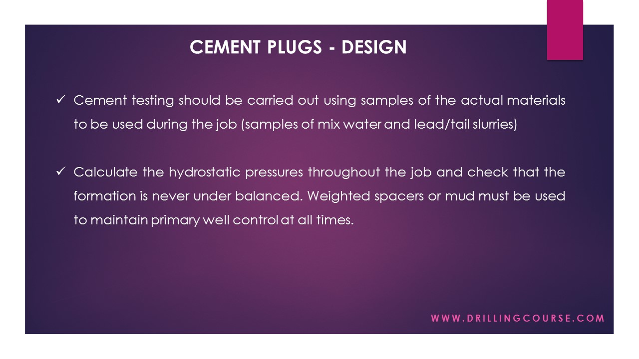 Pesentation: Cement Plugs | Drilling Course