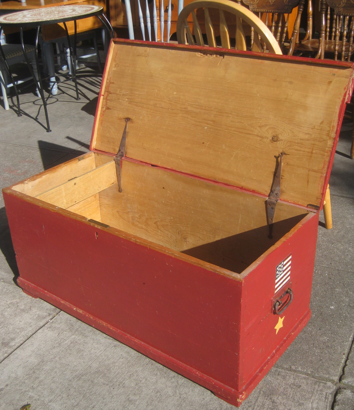 UHURU FURNITURE & COLLECTIBLES: SOLD - Red Toy Box - $40