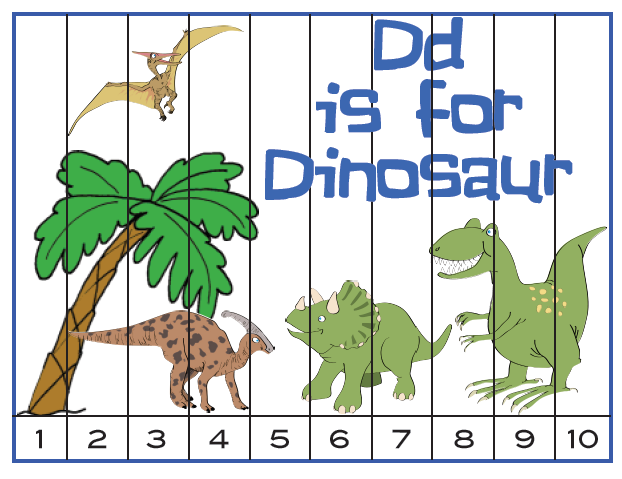 Free for kids: Dinosaur Numeric Sequence Puzzle Free for kids: Dinosaur Numeric Sequence Puzzle