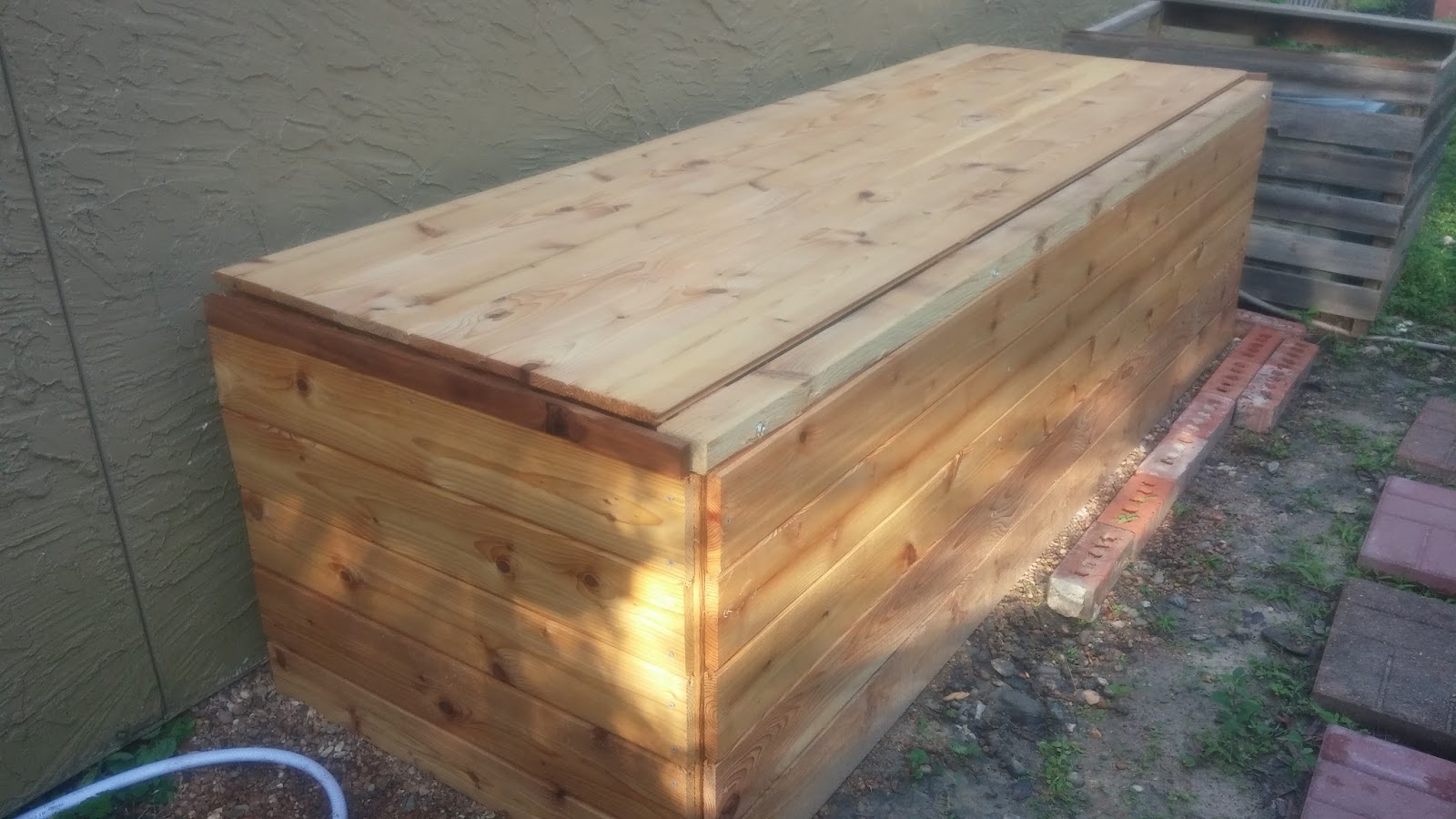 Allison's Shop: Cedar Rain Bench (300 gallons of rainwater storage)