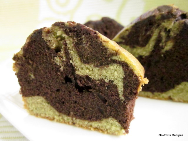 Greentea choco marble cake