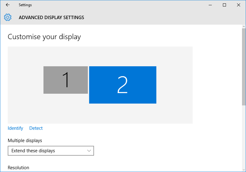 How to set the resolution of Windows 10 for different monitors ...