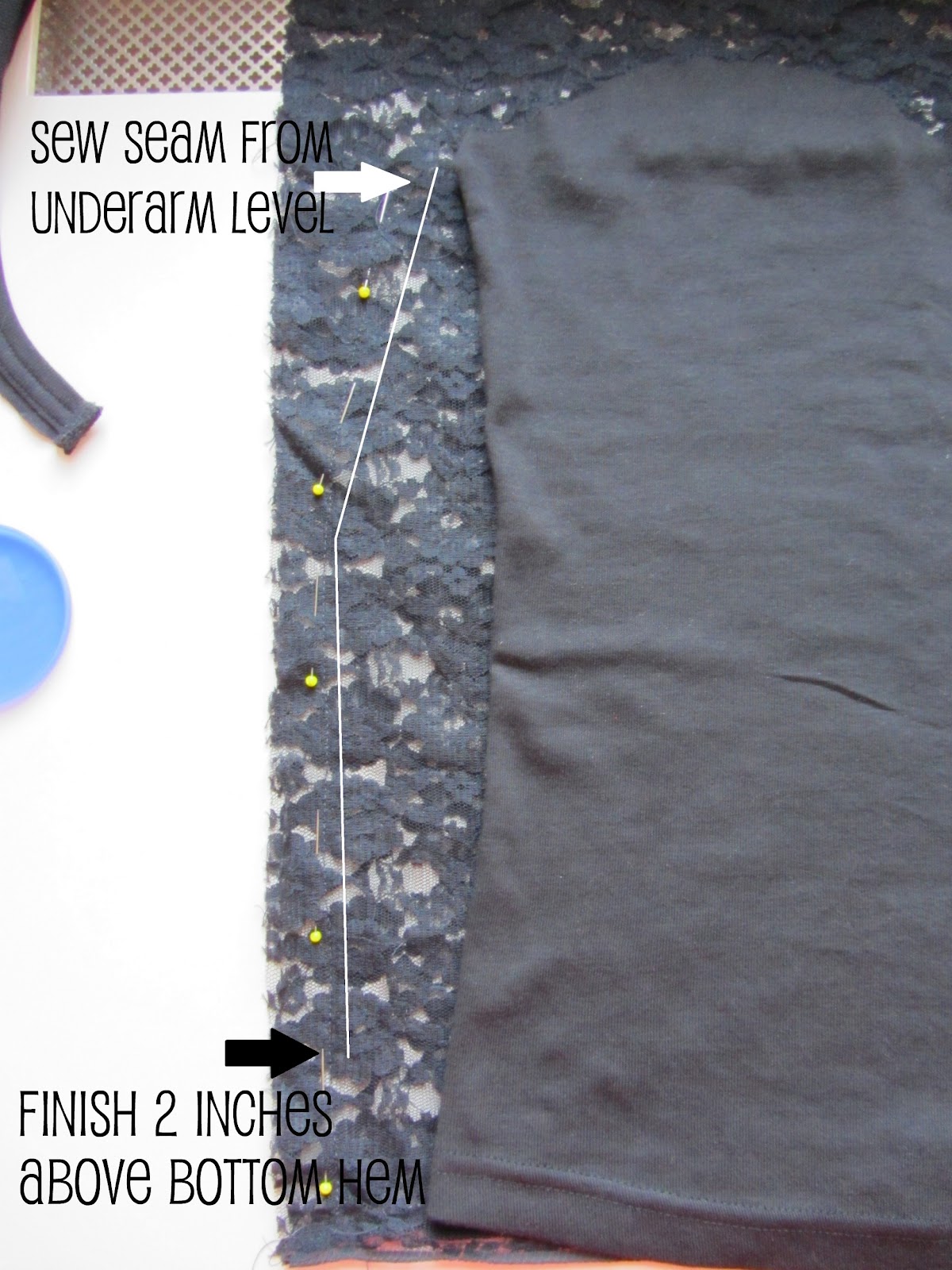 The Bumbling Bee: Sew it lovely: lace overlay top...