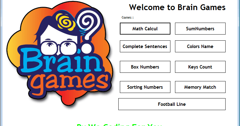 Brain Games Source Code - We Coding For You