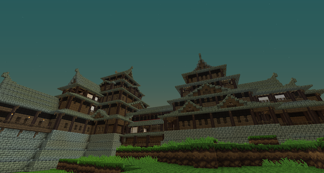 Ryuki Herself: Hauptgebäude in Minecraft fertig, sogar mit "Reisfeld"