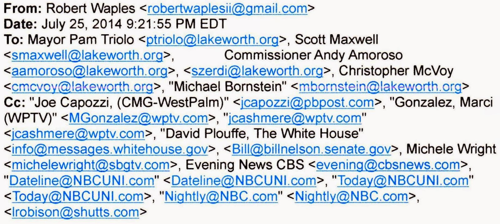 Lake Worth Beach City Limits: An earlier email from Mr. Waples that ...