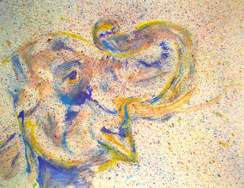 An Elephant a Day: Elephant No. 338: Painting with a Toothbrush