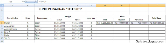 Rumus Microsoft Excel Pada Pendataan Pasien Rumah Sakit