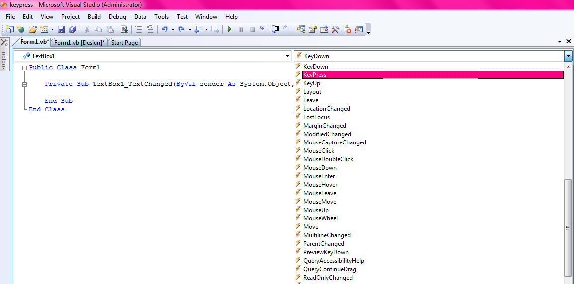Penggunaan Keypress Pada Visual Basic Net 2008 Blog Komputer 1973