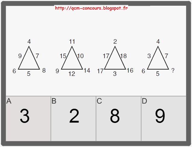 QCM-CONCOURS-GRATUITS: Test de logique 04