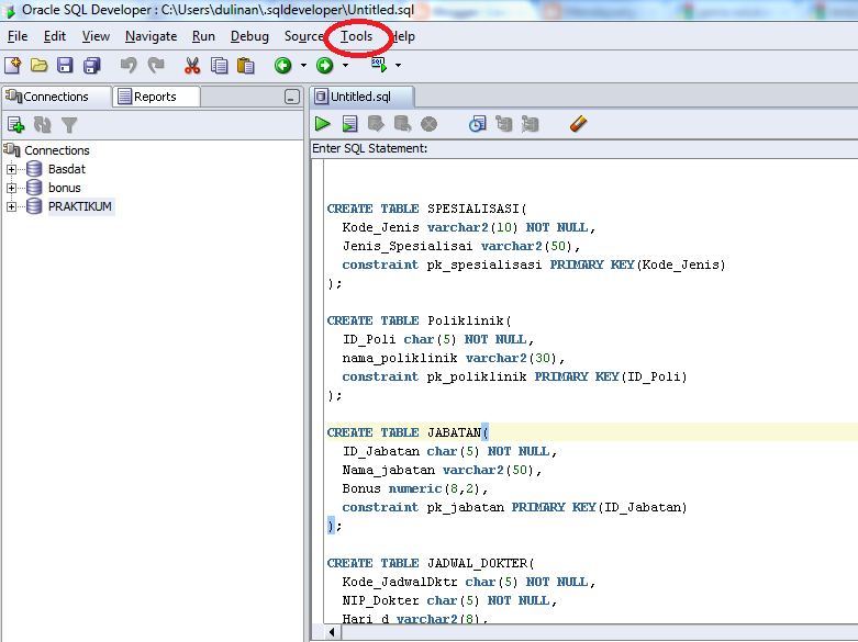 Coretanku: SQL Developer error? Coretanku: SQL Developer error?