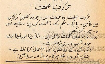 Urdu grammar online: haroof-e-ataf