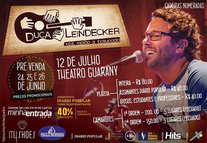 Pelotas, Capital Cultural: Duca Leindecker apresenta novo disco