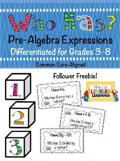 Mrs. L's Leveled Learning: Games make Pre-Algebra Expressions Fun and Easy!
