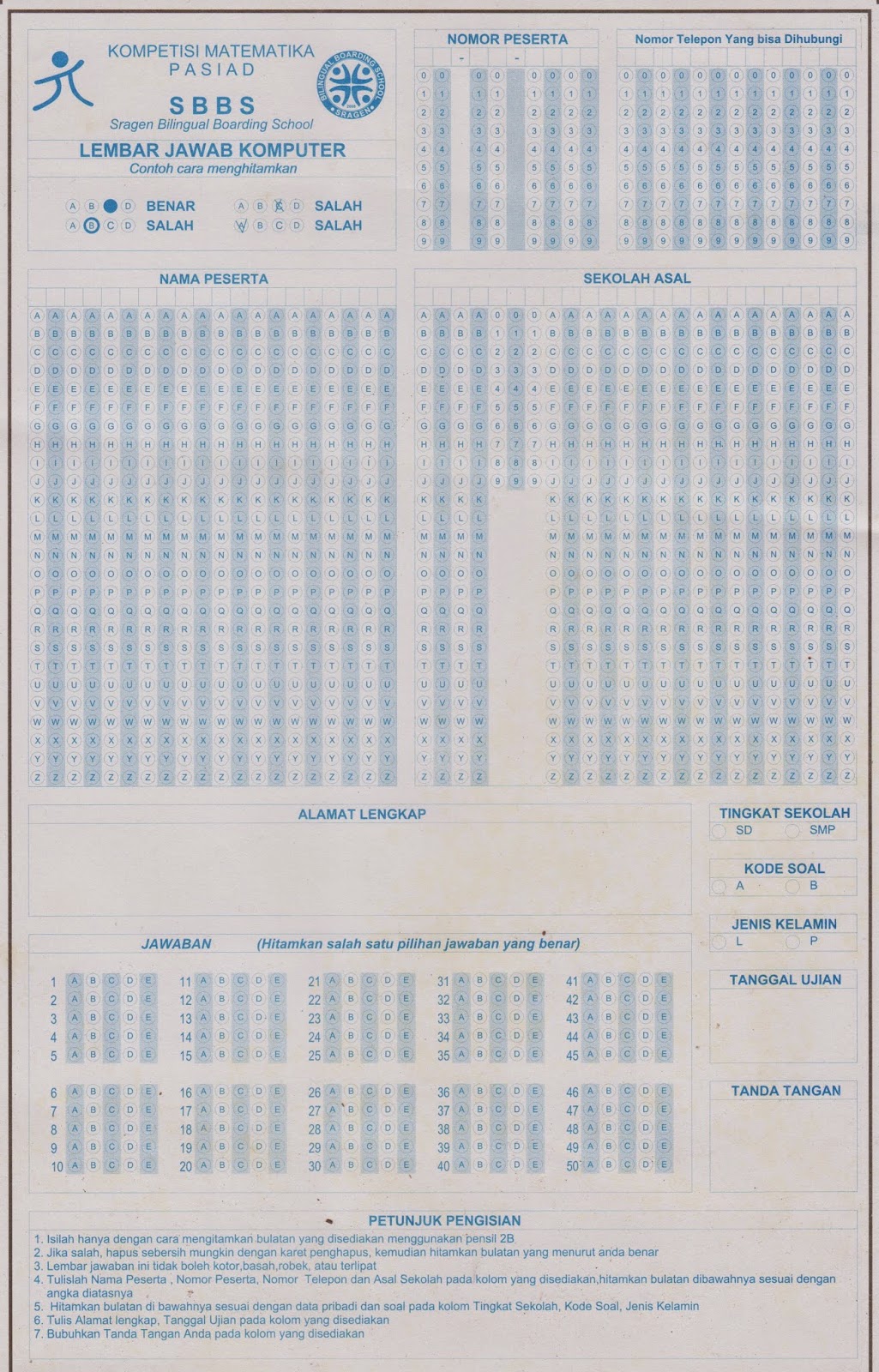 Format Lembar Jawaban - Frens