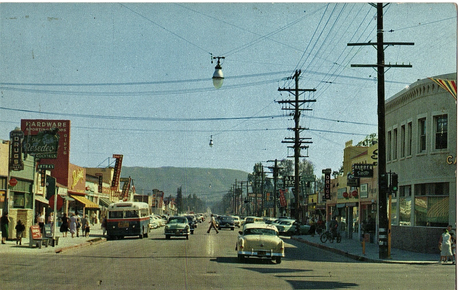Looking South on Sherman Way in Reseda Postcard | San Fernando Valley Blog