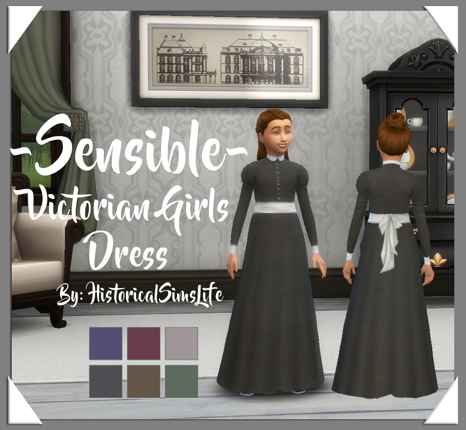 TS4: Sensible Victorian Girls Dress | History Lover's Sims Blog