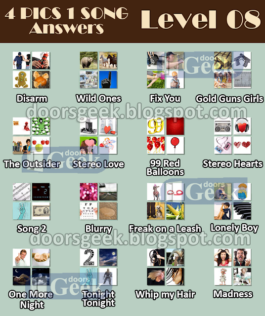 4 Pics 1 Song - Level 8 Answers ~ Doors Geek