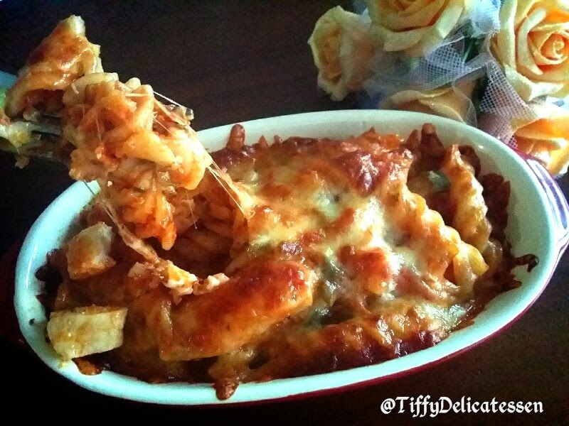 Tiffy Delicatessen: Baked Cheesy Fusilli with Sutchi Fillet and French ...
