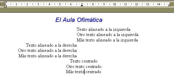 El Aula Ofimática: Uso de Tabuladores en Word