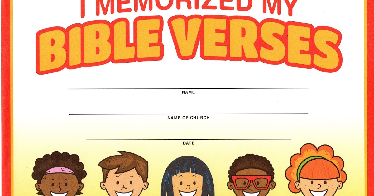 Petersham Bible Book & Tract Depot: Memory Verse Certificate