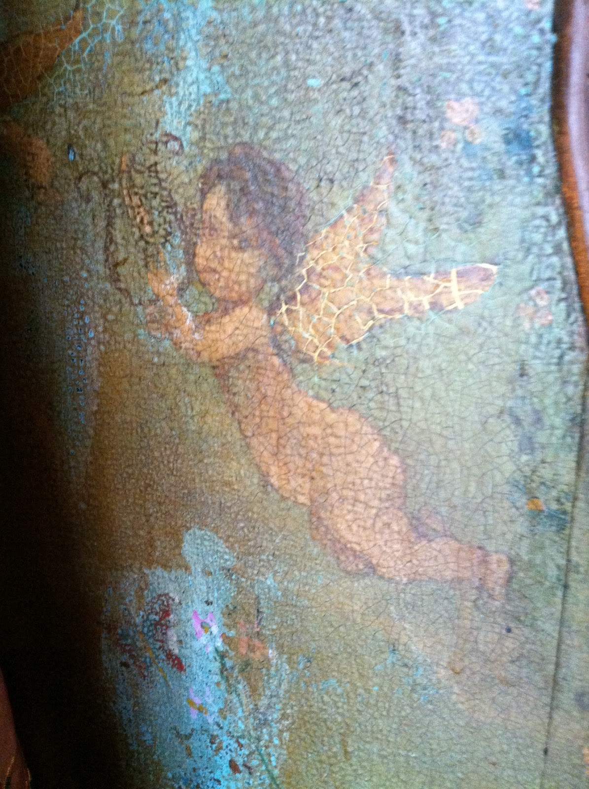 Pollyanna Reinvents: Sharing My Hand Painted Antique Angel Desk