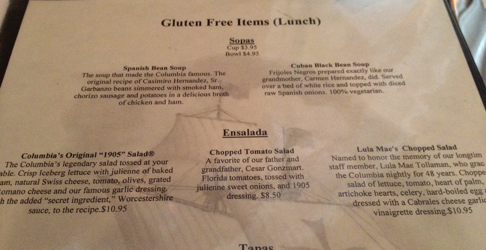 The Gluten & Dairy-Free Review Blog: Columbia Restaurant Gluten Free ...