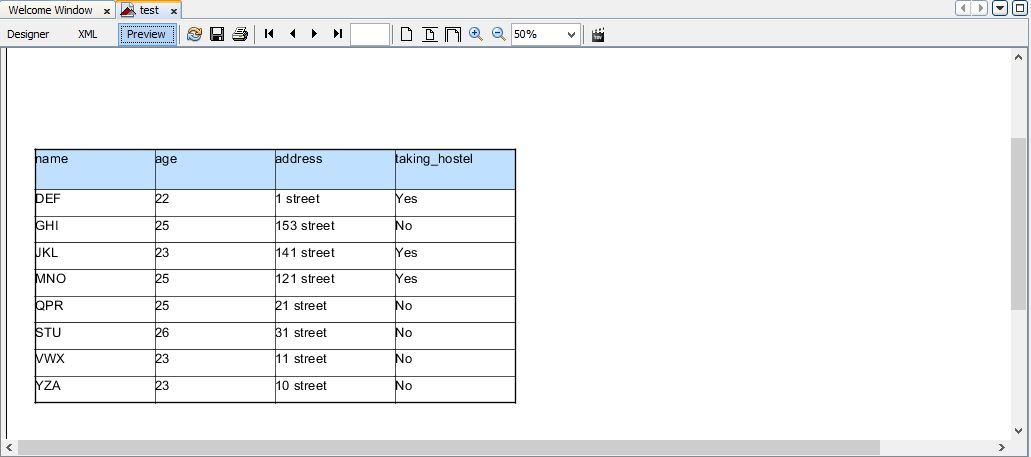 How To: Generating Table Report via JSON data-source in Jasper Report