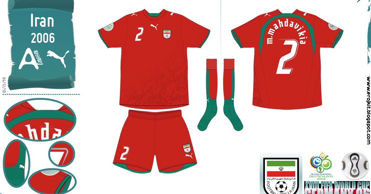 Kit Design, by eroj: 2006 Iran (Home e Away) e Enquete