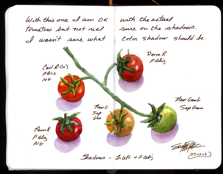 sbwatercolors and sketching: Cherry Tomatoes - Watercolor