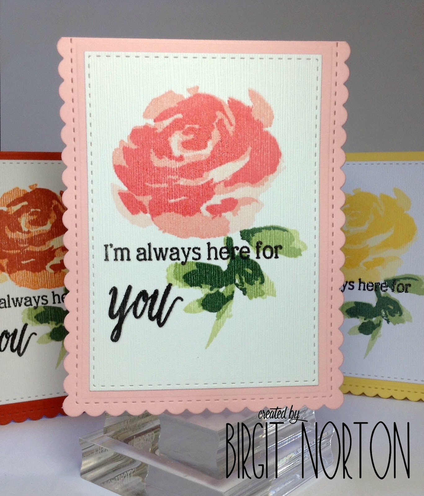 Crafting While I Wait: Painted Rose Card Set