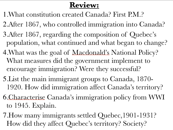 Ms. V's History of Quebec and Canada, Secondary IV: 2015