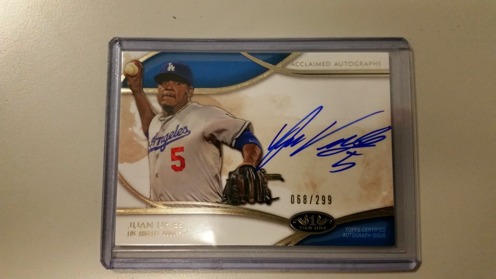 Dodger Penguin: Card of the Day - 2014 Topps Tier One : Juan Uribe Base ...