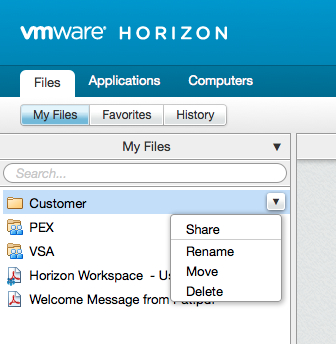 VMware Horizon Workspace Folder and File Sharing Detailed Walkthrough