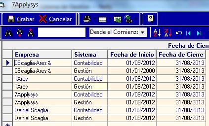 applysys Contabilidad: Fecha de Inicio y Cierre de Ejercicio