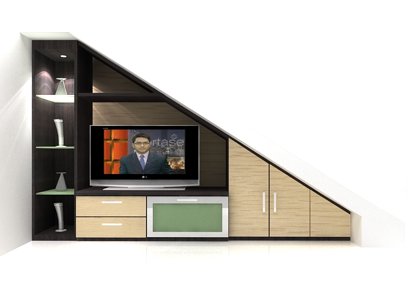 25+ Inspirasi Model Rak Tv Bawah Tangga