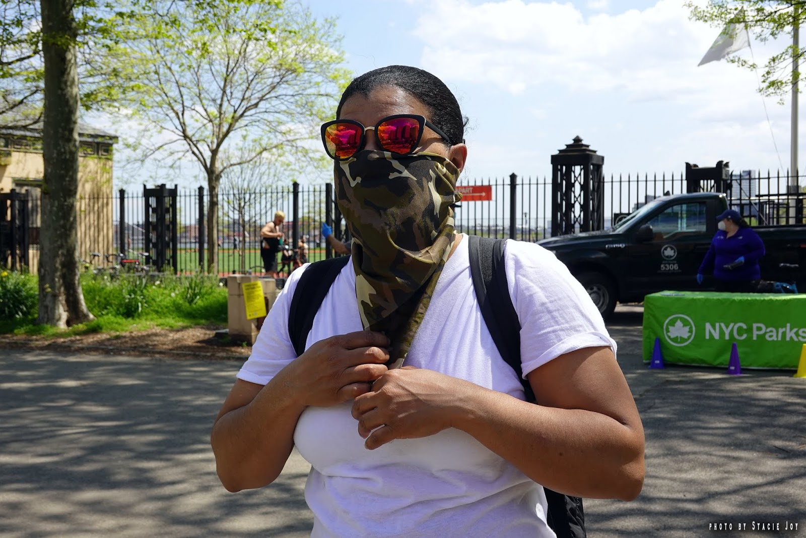 EV Grieve: The free face masks went quickly today at East River Park