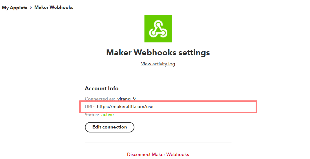 IFTTT button with NodeMCU