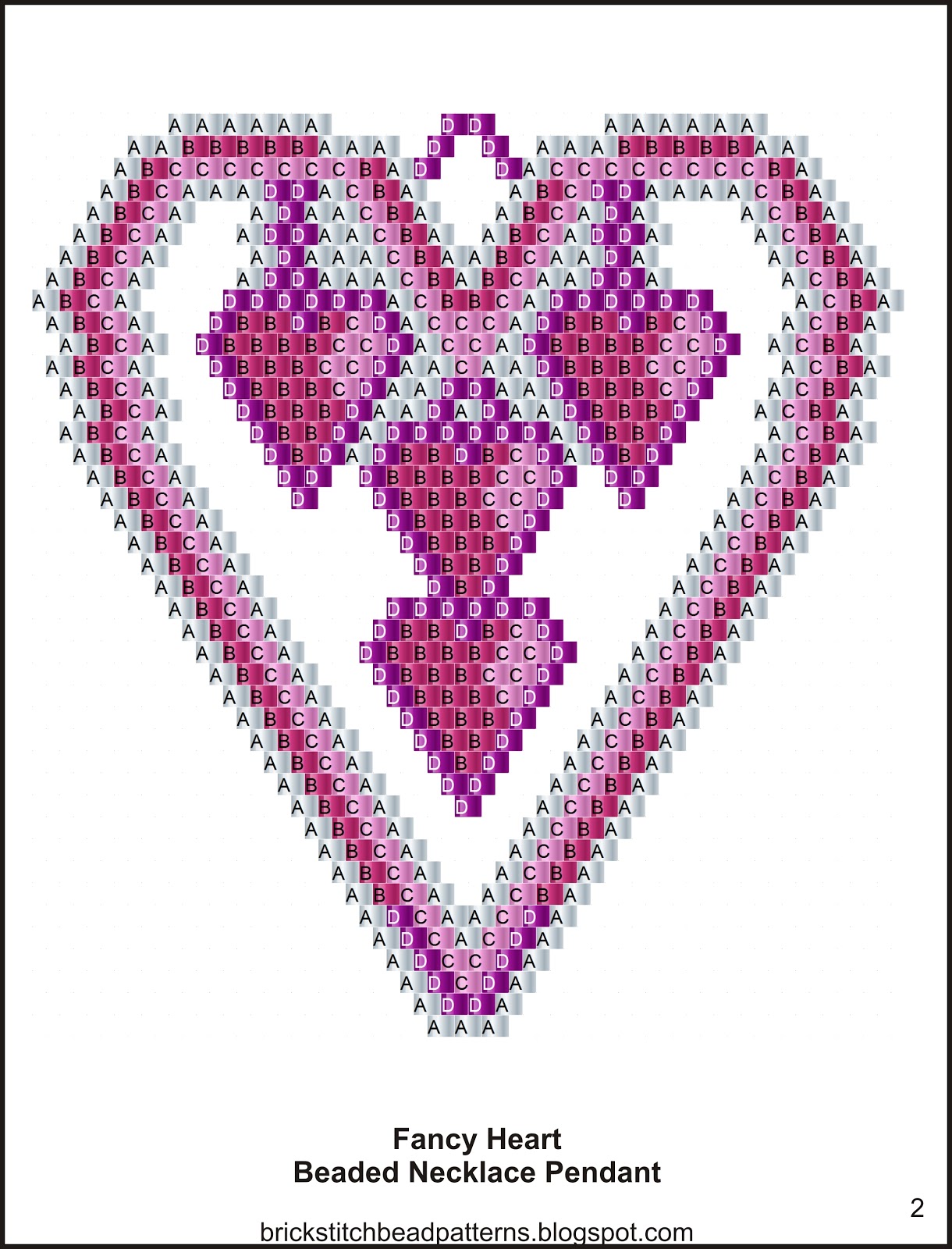 Brick Stitch Bead Patterns Journal: Fancy Pink Heart Brick Stitch ...