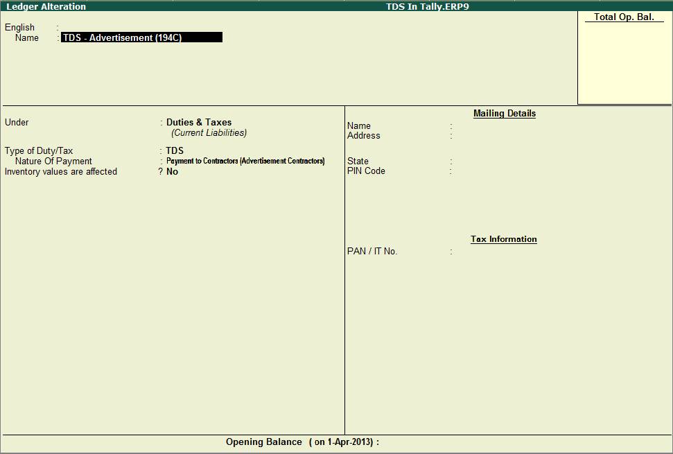 Lesson Tds Tax Deducted At Source In Tally Erp Hot Sex Picture