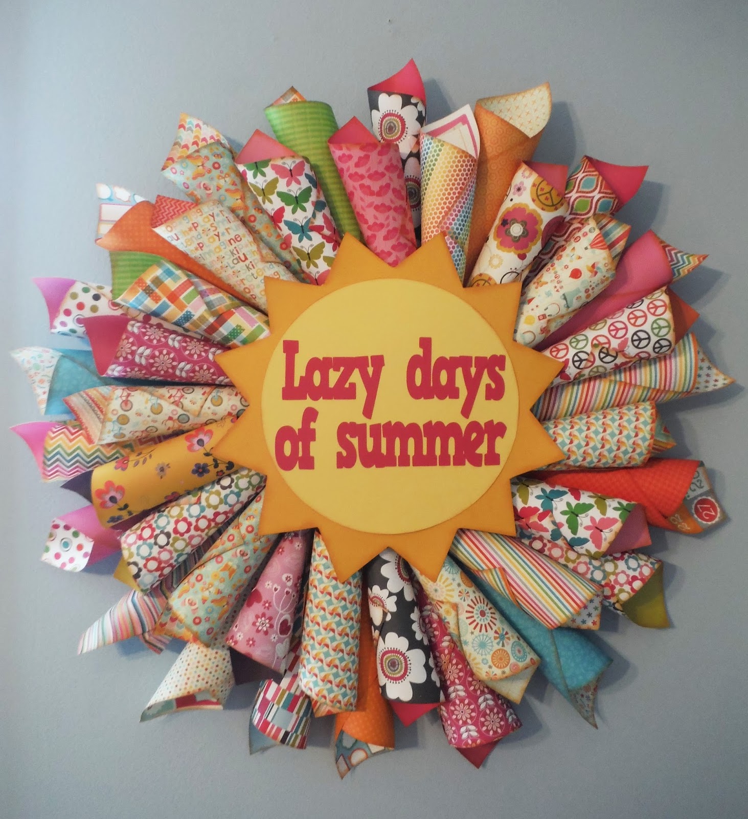 Crafted With Love By Karen: Summer Paper Cone Wreath