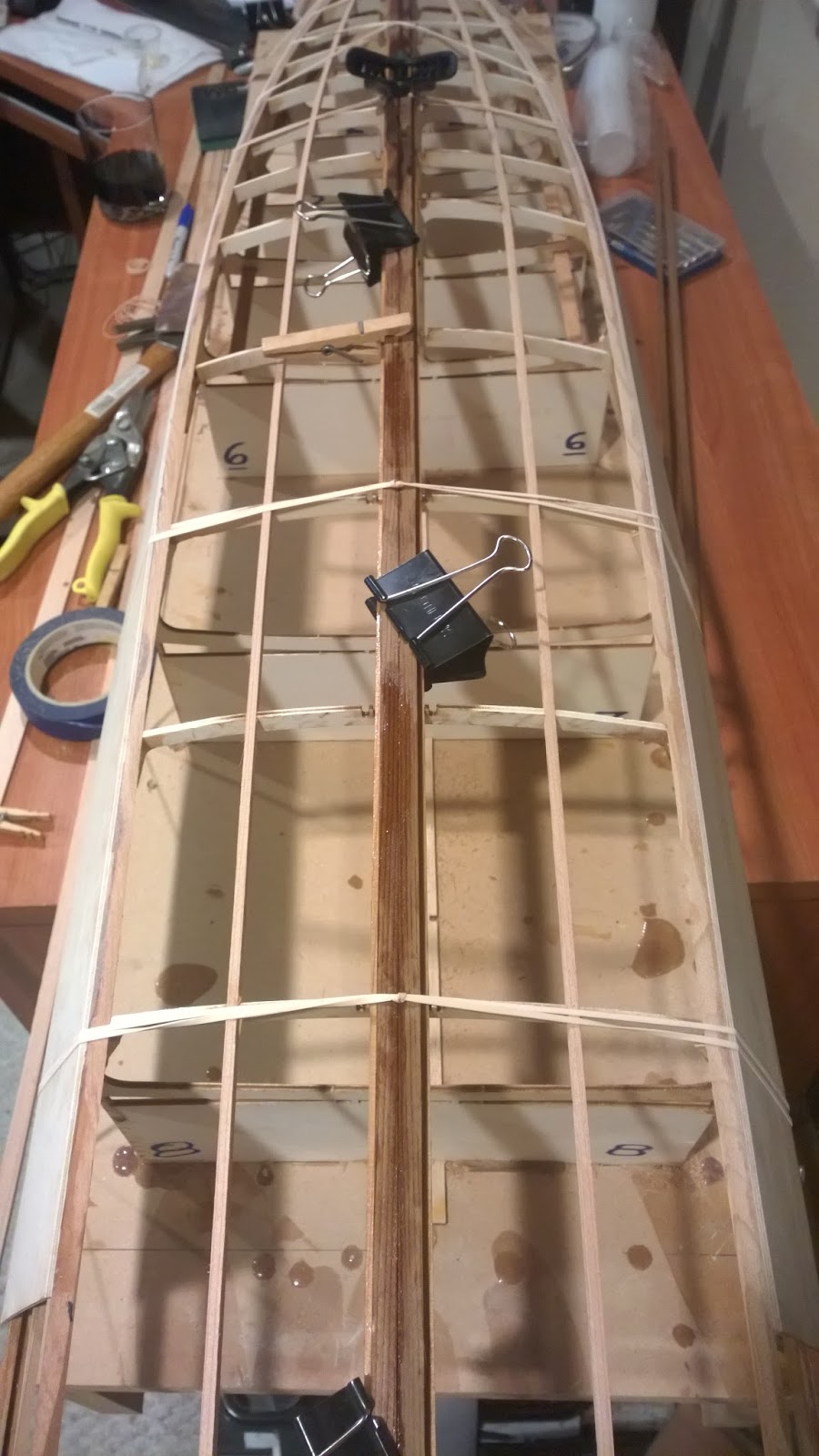 First bottom planks installed