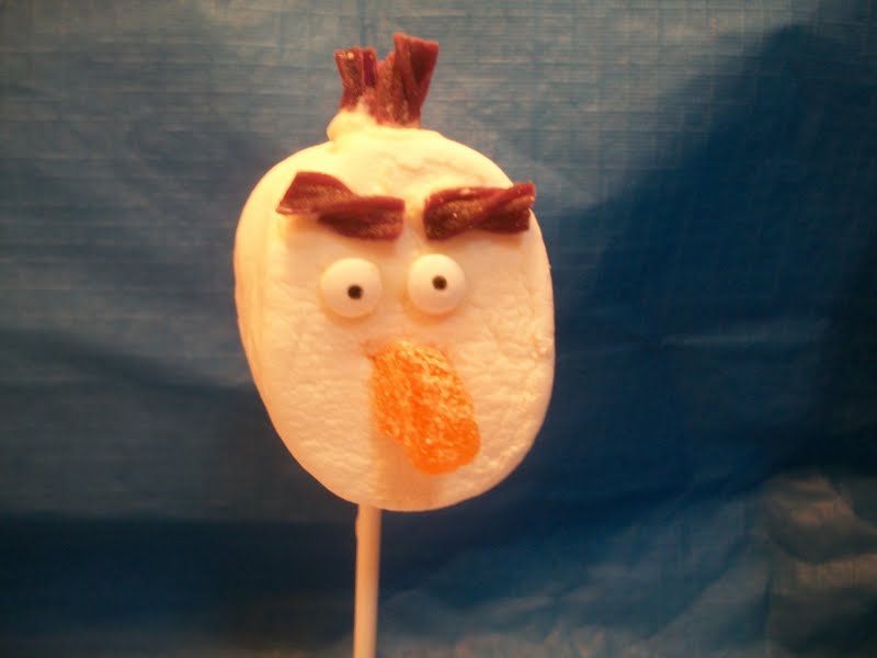 Pams Party & Practical Tips: Angry Bird Marshmallow Pops