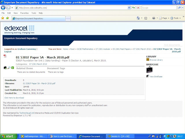 Edexcel Mathematics Emporium: How to use the Edexcel Mathematics Emporium