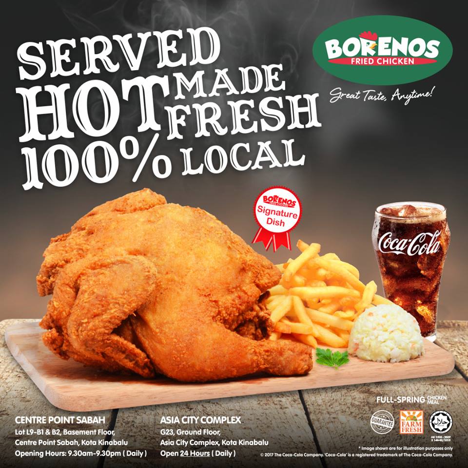 Meja Rasa KK (Blog): BORENOS FRIED CHICKEN IN THE SIGNATURE FOOD FEST 2017