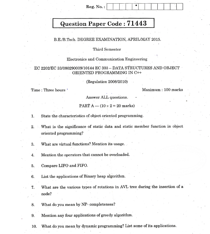 EC2202 Data Structures and Object Oriented Programming in C++ April May ...
