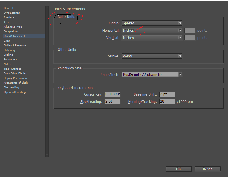 Adobe Indesign. How to change page size unit to inches and other ...