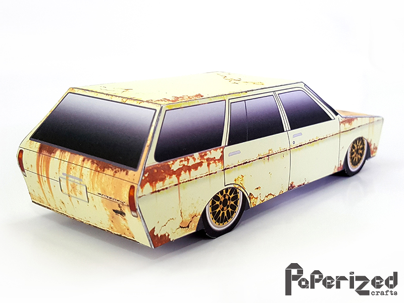 Slammed Datsun 510 Wagon Papercraft | Paperized Crafts