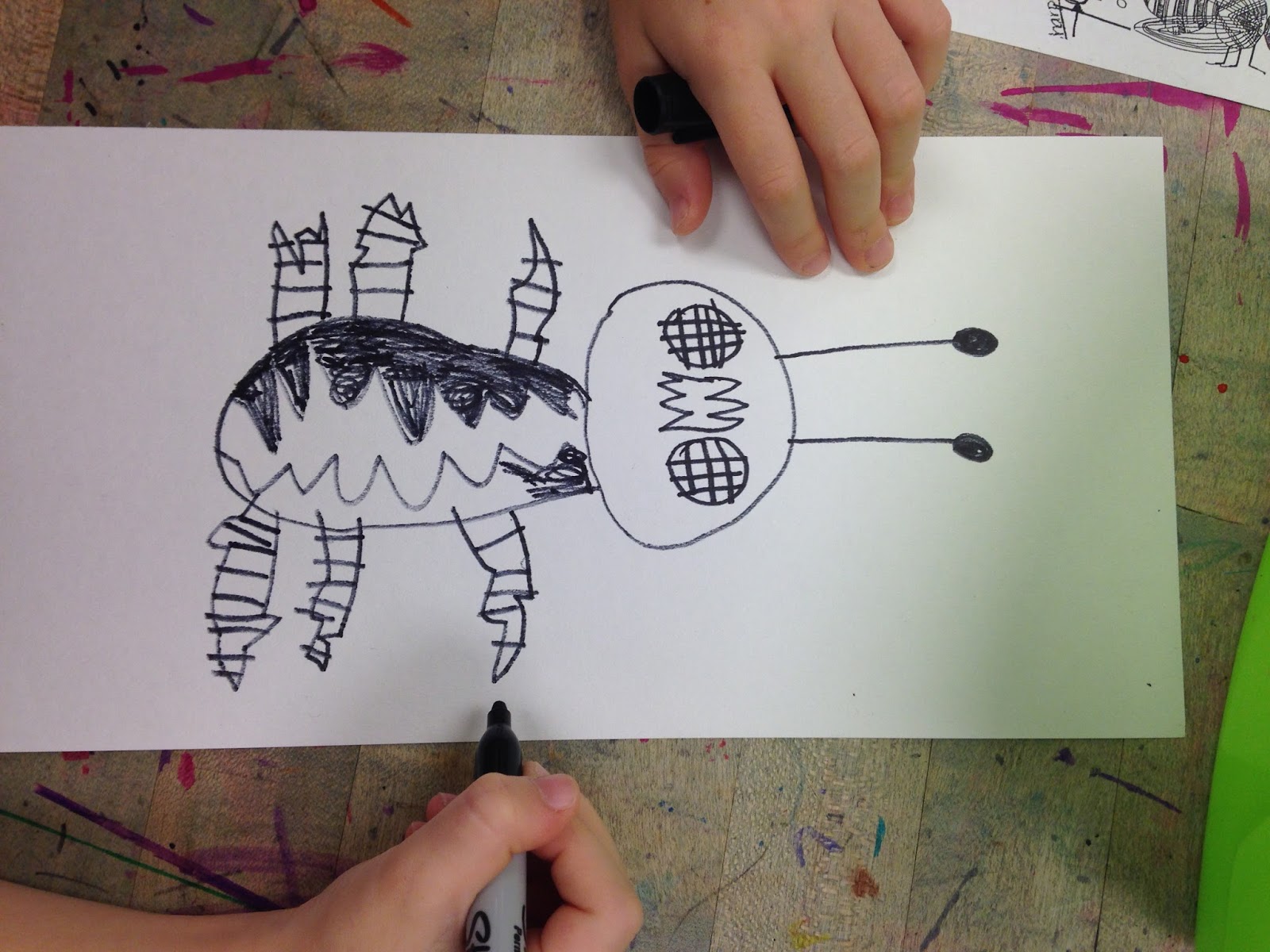 Art Room Blog: 1st Grade-Bug On a Rug- Symmetrical Balance...